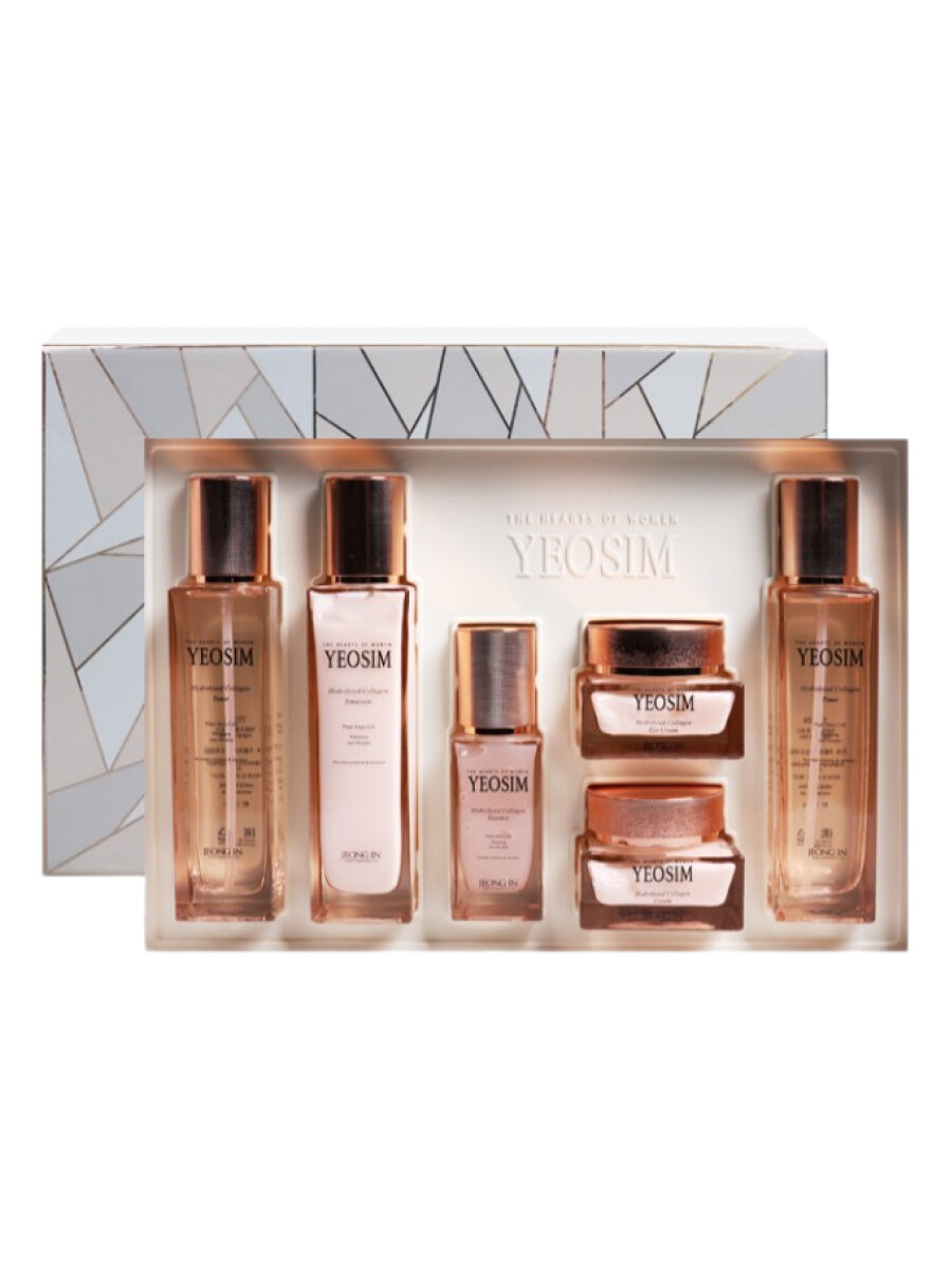 YEOSIM Подарочный набор для лица с коллагеном: тонер, эмульсия, эссенция, крем для век, крем для лица / Special Set, 5+1