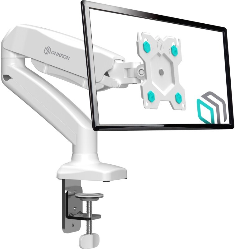 ONKRON Кронштейн настольный ONKRON G80, 13-32, VESA 75x75/100x100, до 8 кг, белый