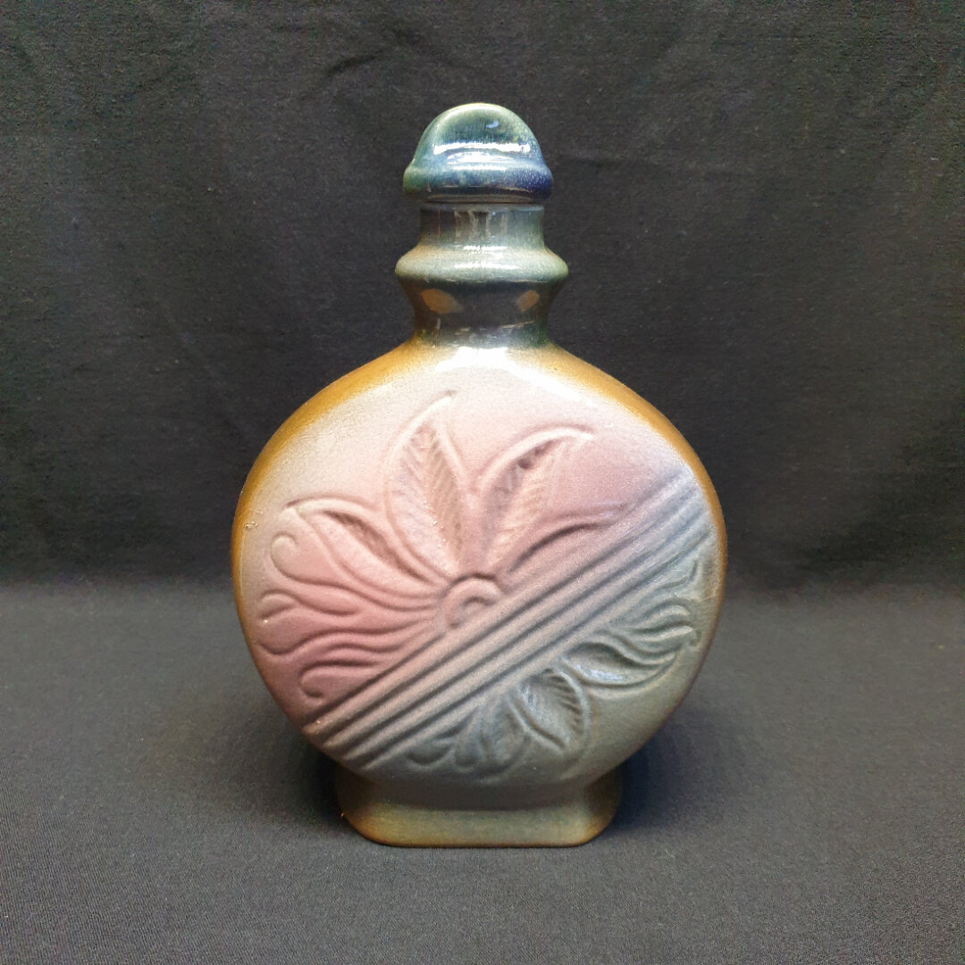 Штоф, графин, обливная керамика, объем 1.4 литра, высота 24 см. Винтаж, СССР.