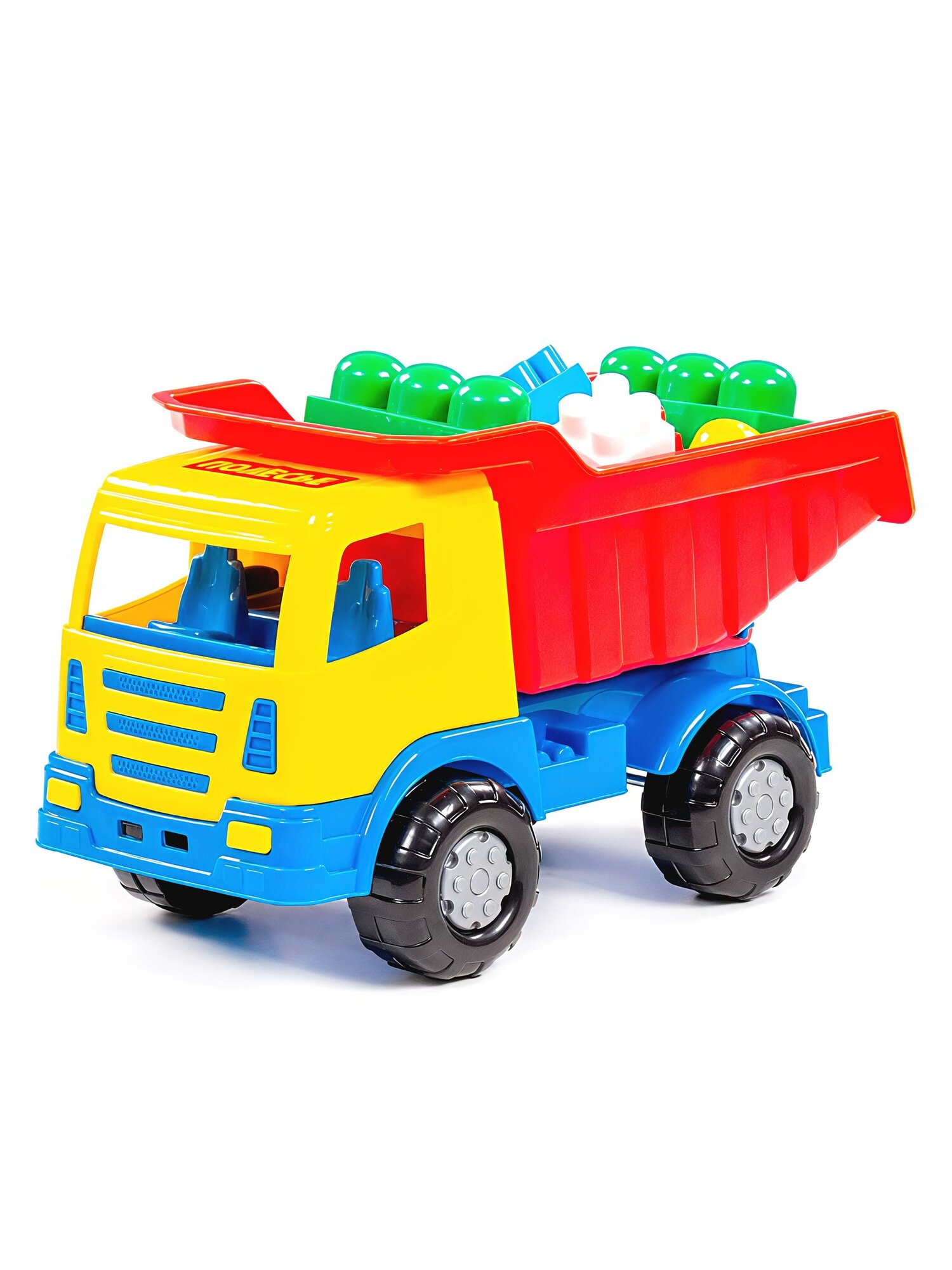 Самосвал "Мираж" с конструктором, грузовик для игры в песочнице и дома, пластиковая машинка-игрушка для малышей, цвет микс