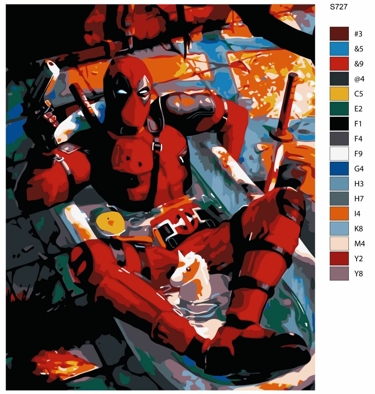 Картина по номерам BRUSHES-PAINTS "Дэдпул" S-727 40x50 см