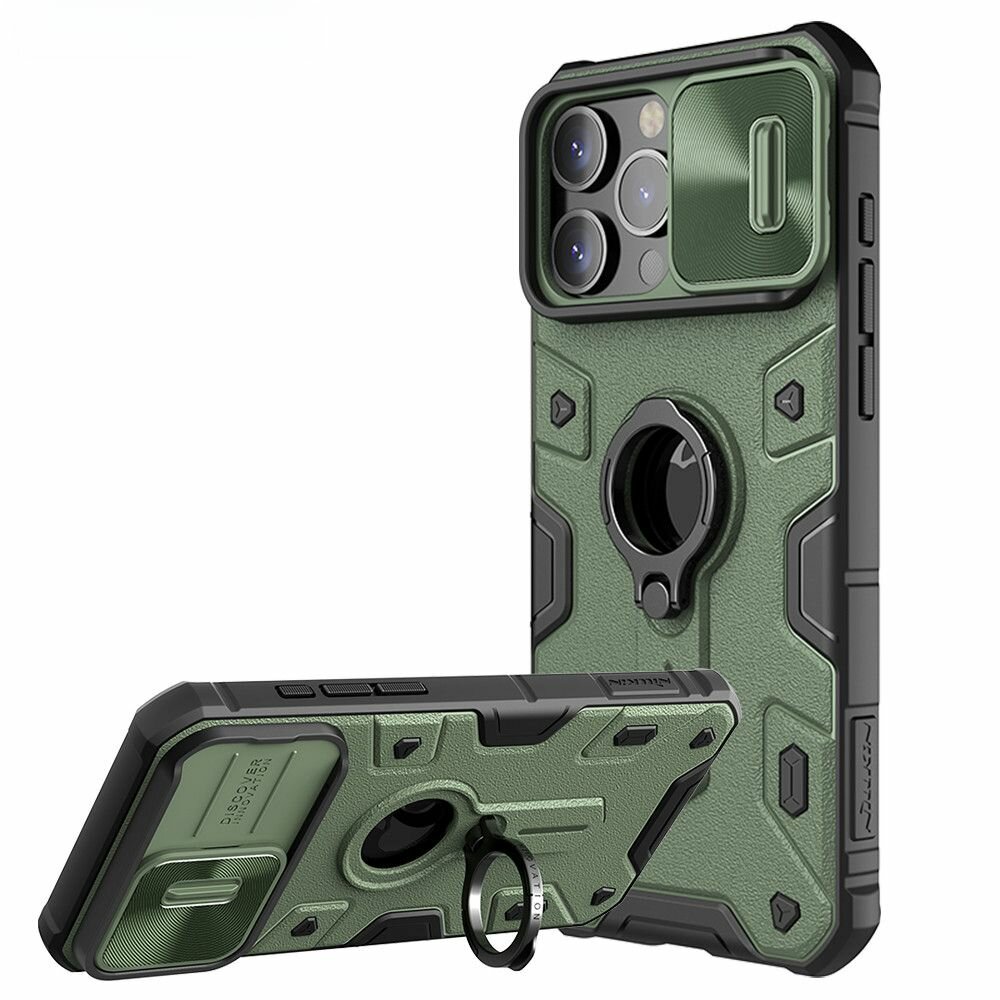 Чехол-подставка Nillkin Armor Slide Cover для защиты камеры, для Apple iPhone 15 Pro Max, со складным держателем кожуры, чехол для телефона CamShield Armor Pro