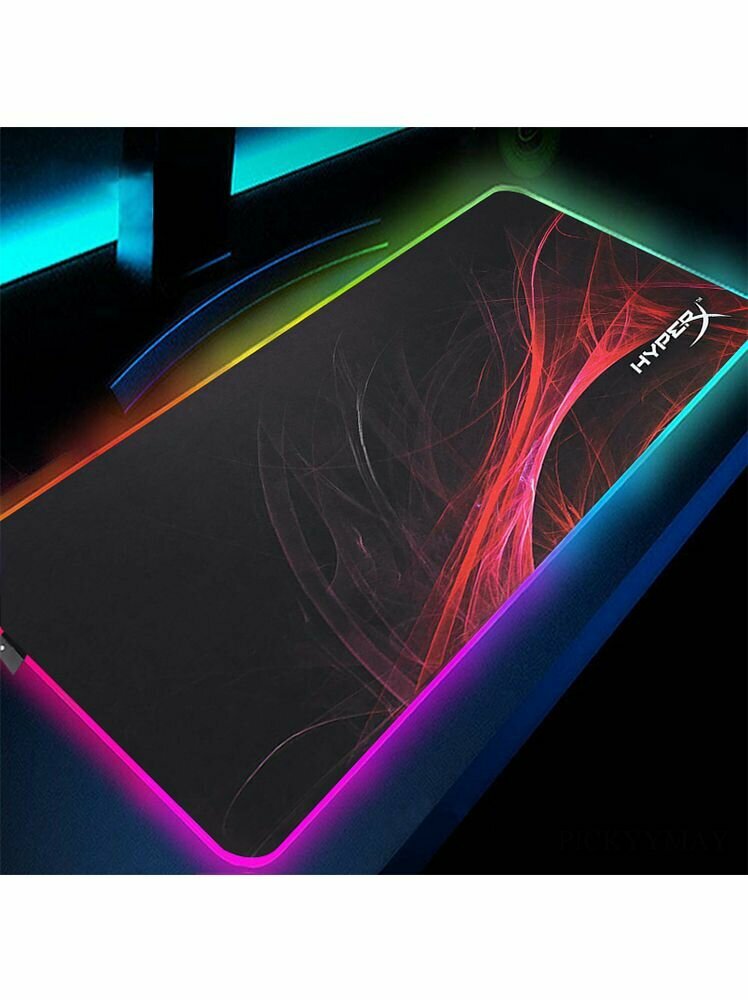 Игровой коврик HyperX, подсветка, нескользящий, 40 см x 90 см