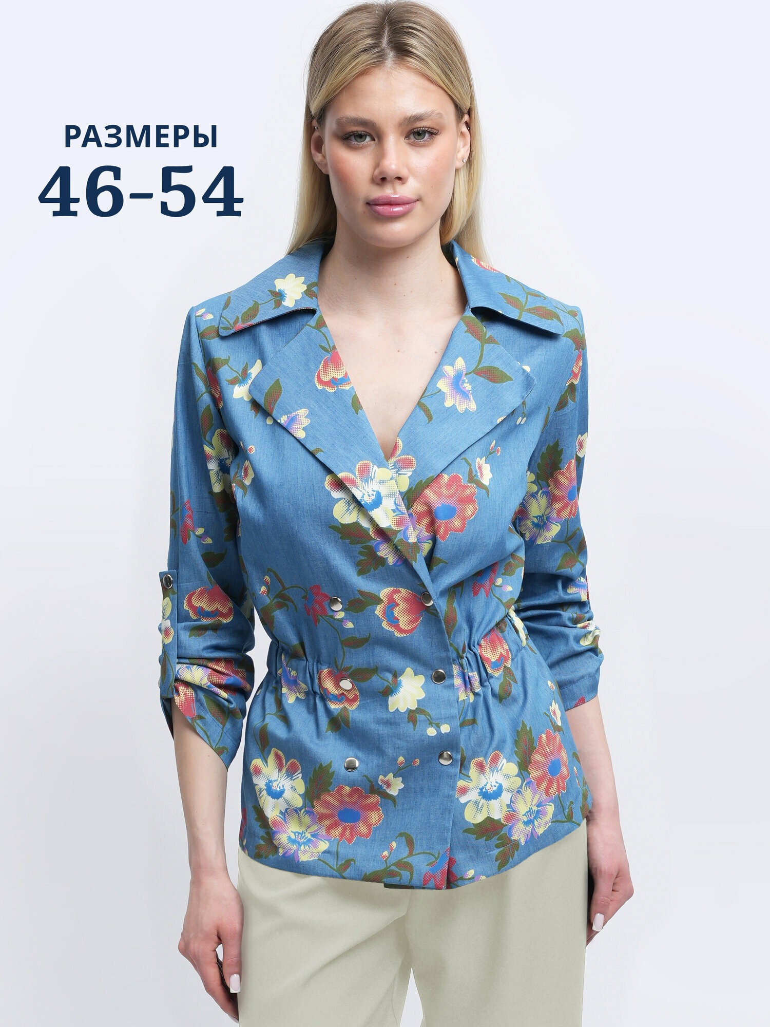 Пиджак Нарядный двубортный пиджак приталенный на кулиске