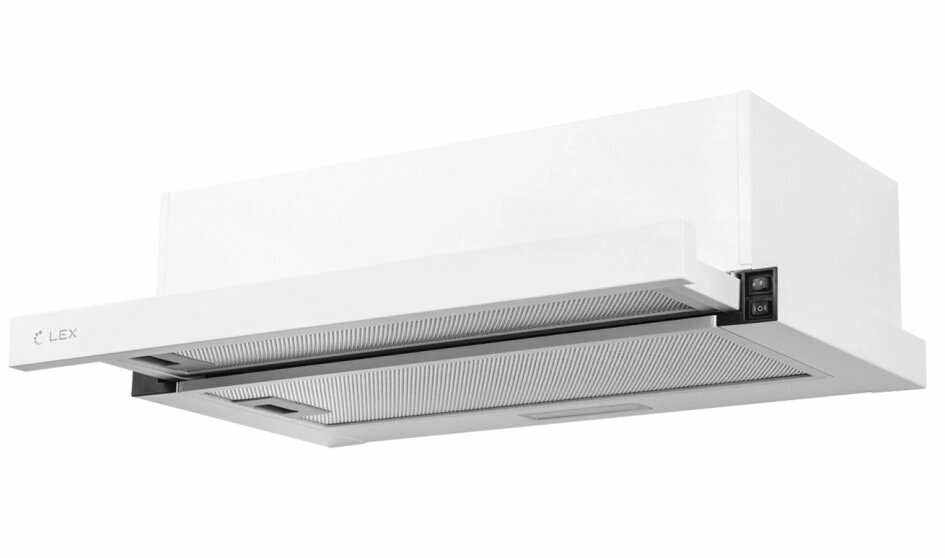 Встраиваемая вытяжка Lex Hide 600 белый , телескопическая , ширина 60 см