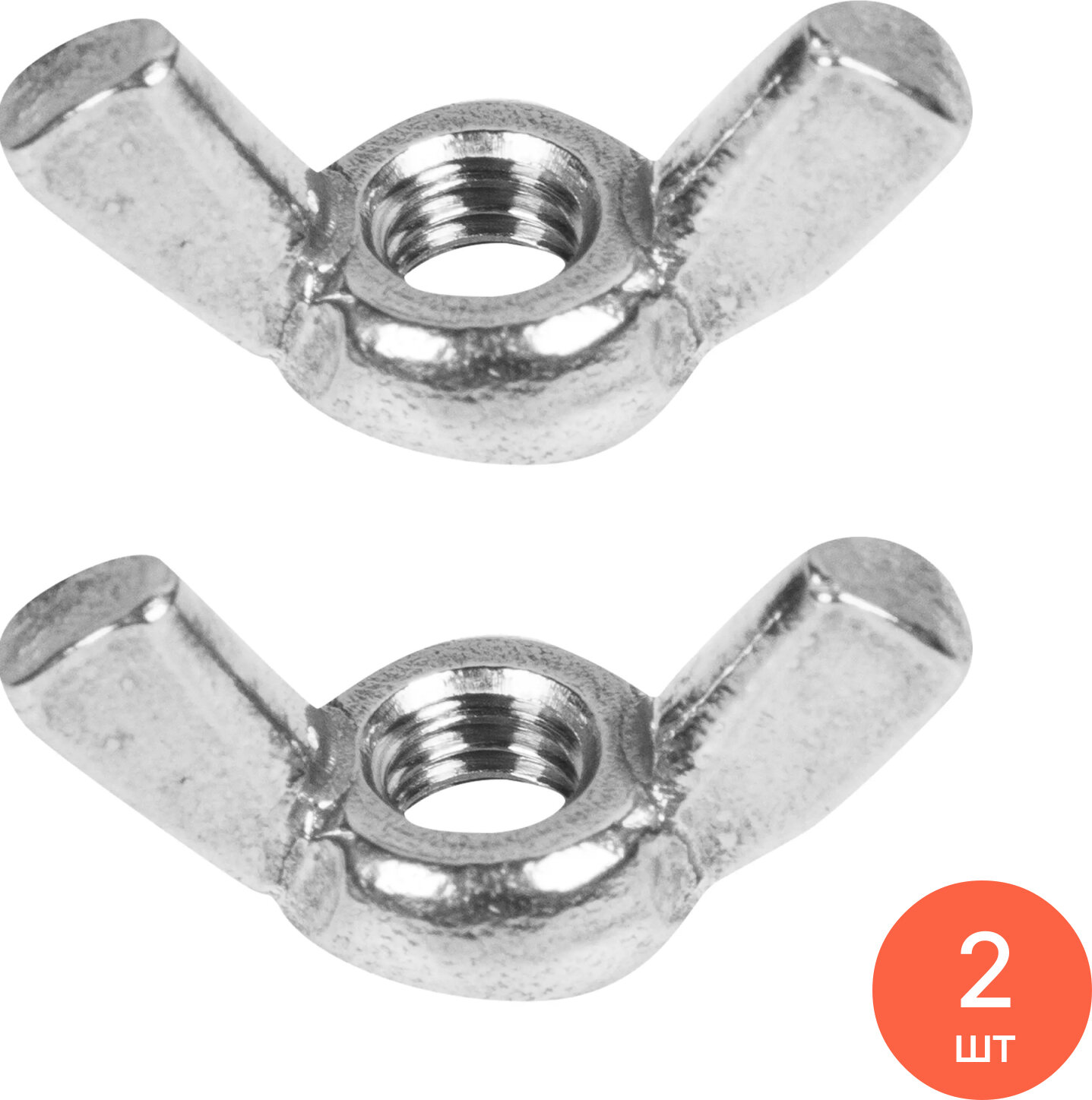 Гайка Стройбат DIN315 барашковая из оцинкованной стали, М6, 10шт. / крепеж (комплект из 2 шт)