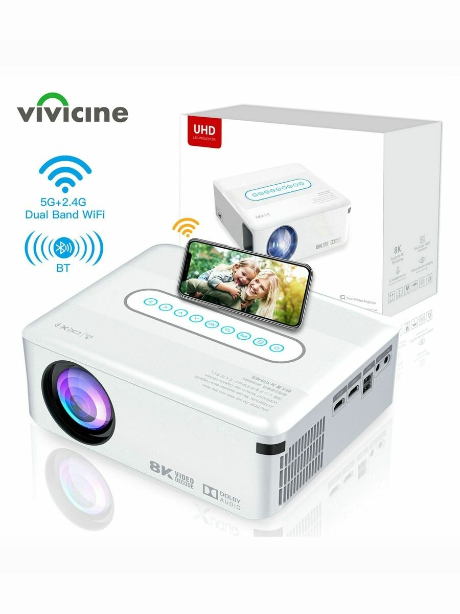 Portable Full HD 1080p Home Theater проектор , Support 4K 8K decoding