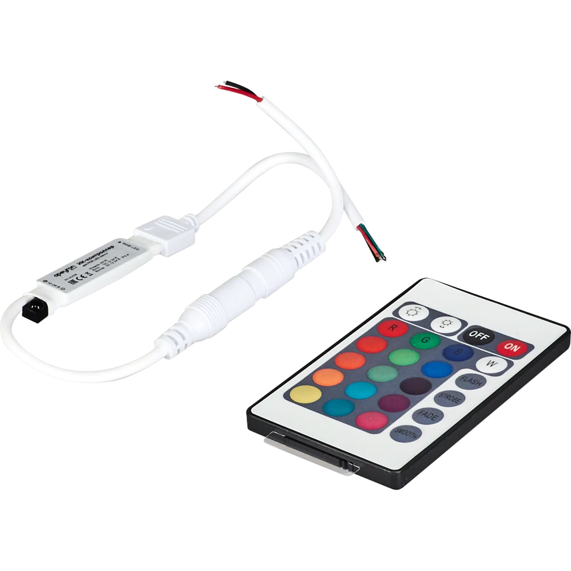 RGB контроллер для ленты 12В до 72Вт или 24В до 144Вт, пульт до 10 м, IP20