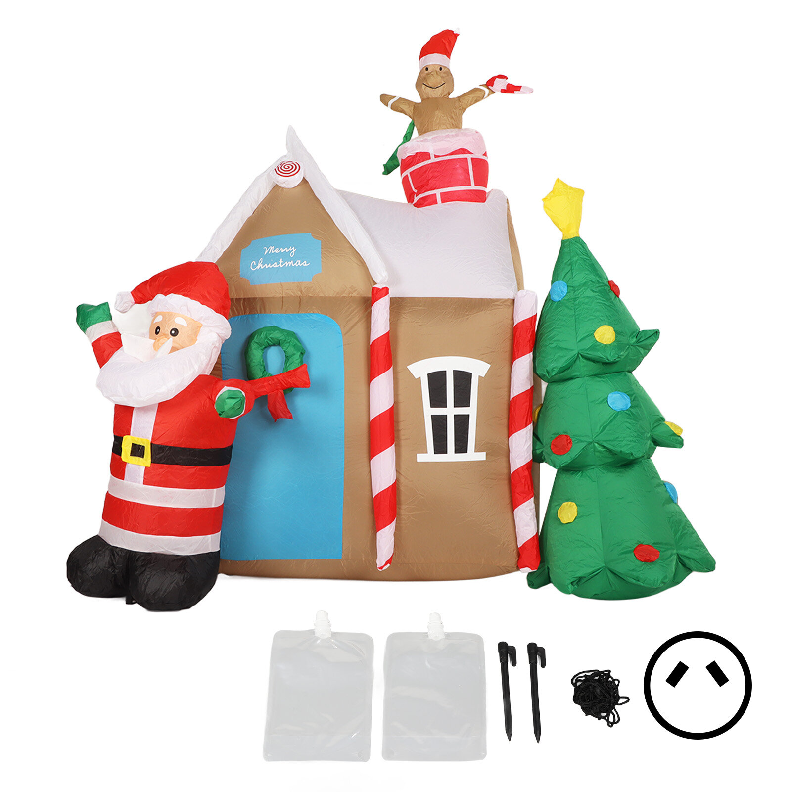 Надувной елочный дом, светодиодный светящийся дом, садовая надувная модель, украшение, вилка AU, 100 240 В