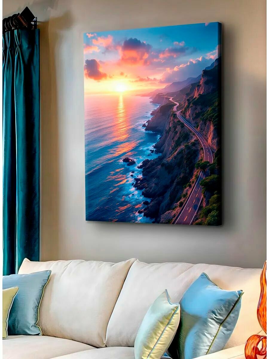 Картина "Дорога у моря", на стену 30х40см 1шт.