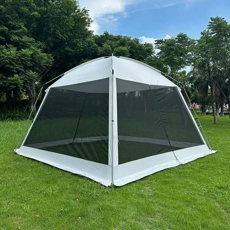 Большой тент, уличная палатка с навесом, противомоскитная сетка для кемпинга на несколько человек