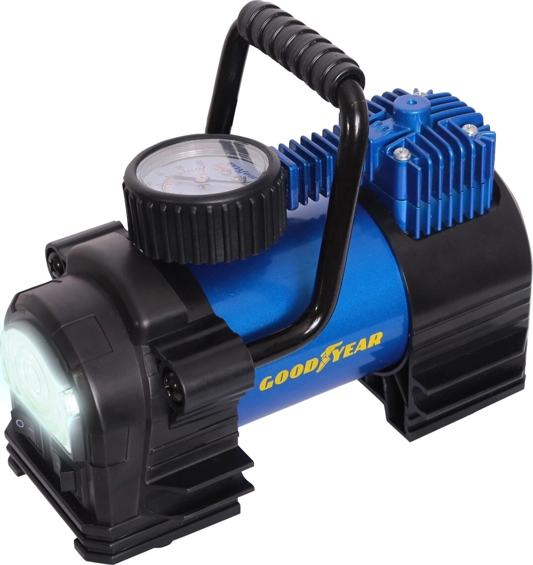 Воздушный компрессор GOODYEAR фонарём, со съемной ручкой, сумка для хранения