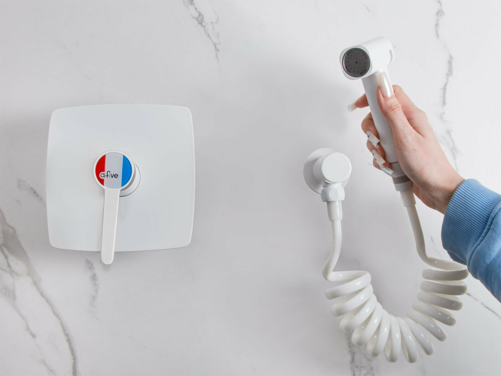 Гигиенический душ для биде встраиваемый a-five Lotus D35 белый (А5-0750)