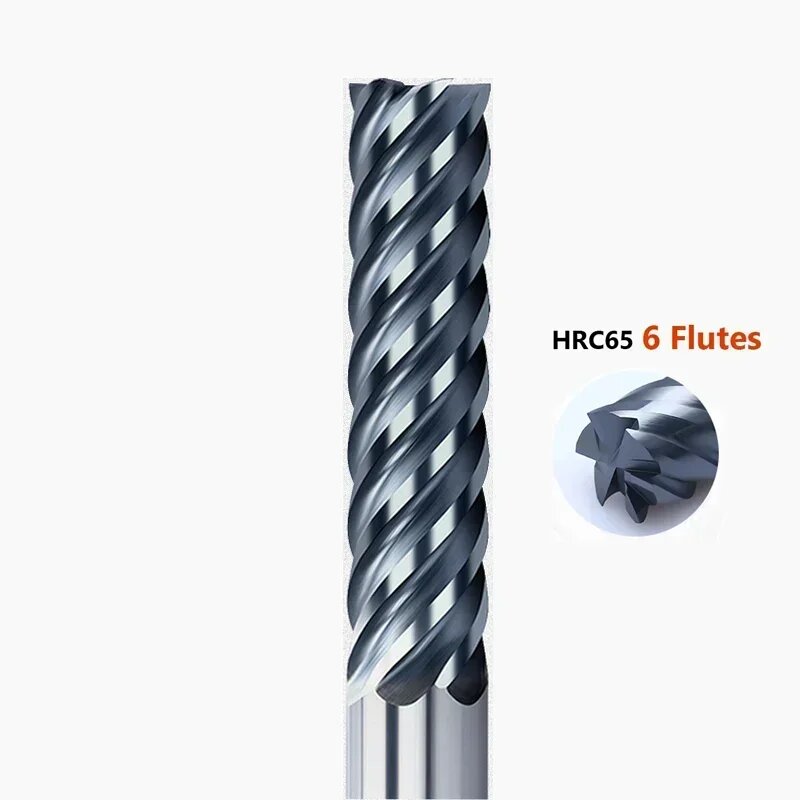 CSXW Твердосплавная концевая фреза 6 зубьев 3-25мм Black HRC65, 6X15X50L