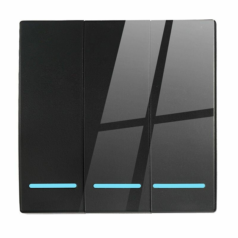 Беспроводной трехклавишный выключатель RF 433 МГц с дистанционным управлением, черный (СФ)