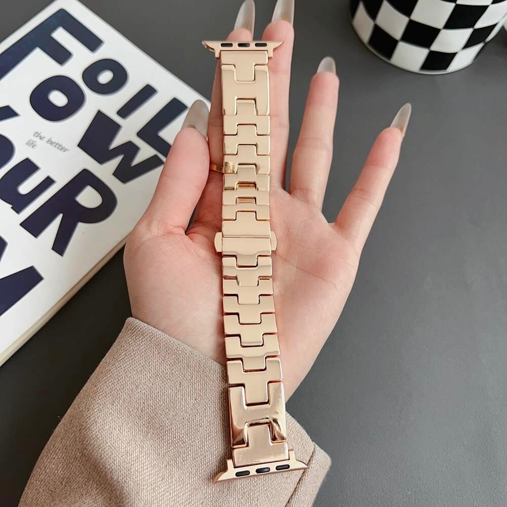 Ремешок Для Часов Hermes Из Нержавеющей Стали И Цинкового Сплава, Украшенный Бисером, Подходит Для Apple Watch Серии 1-10 SE ULTRA 2, Размер IWatch 40мм 41мм 38мм