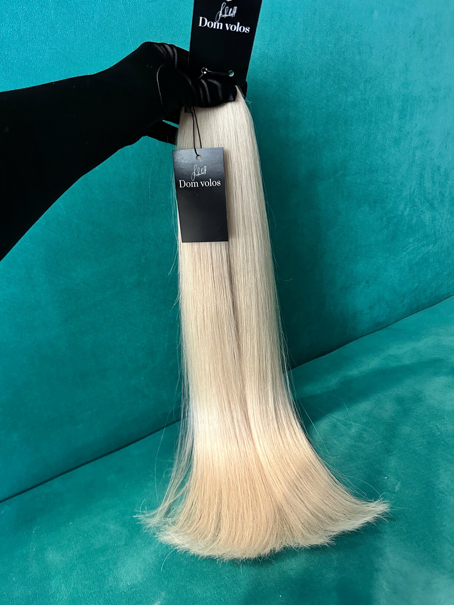 Волосы Dom Volos Premium Silver, натуральные, блонд, славянский тип, 60см. 100гр.