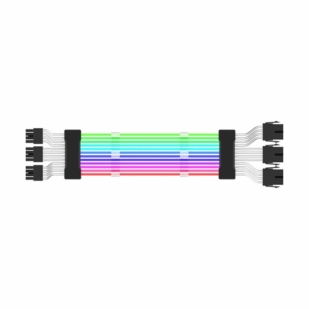 Корпус ПК- Удлинитель блока питания, RGB-кабель, 24-контактный PCI-E GPU, 8PinX2,8PinX3, Неоновая цветная линия, ARGB-стример, Адаптер для передачи данных, 5V3Pin