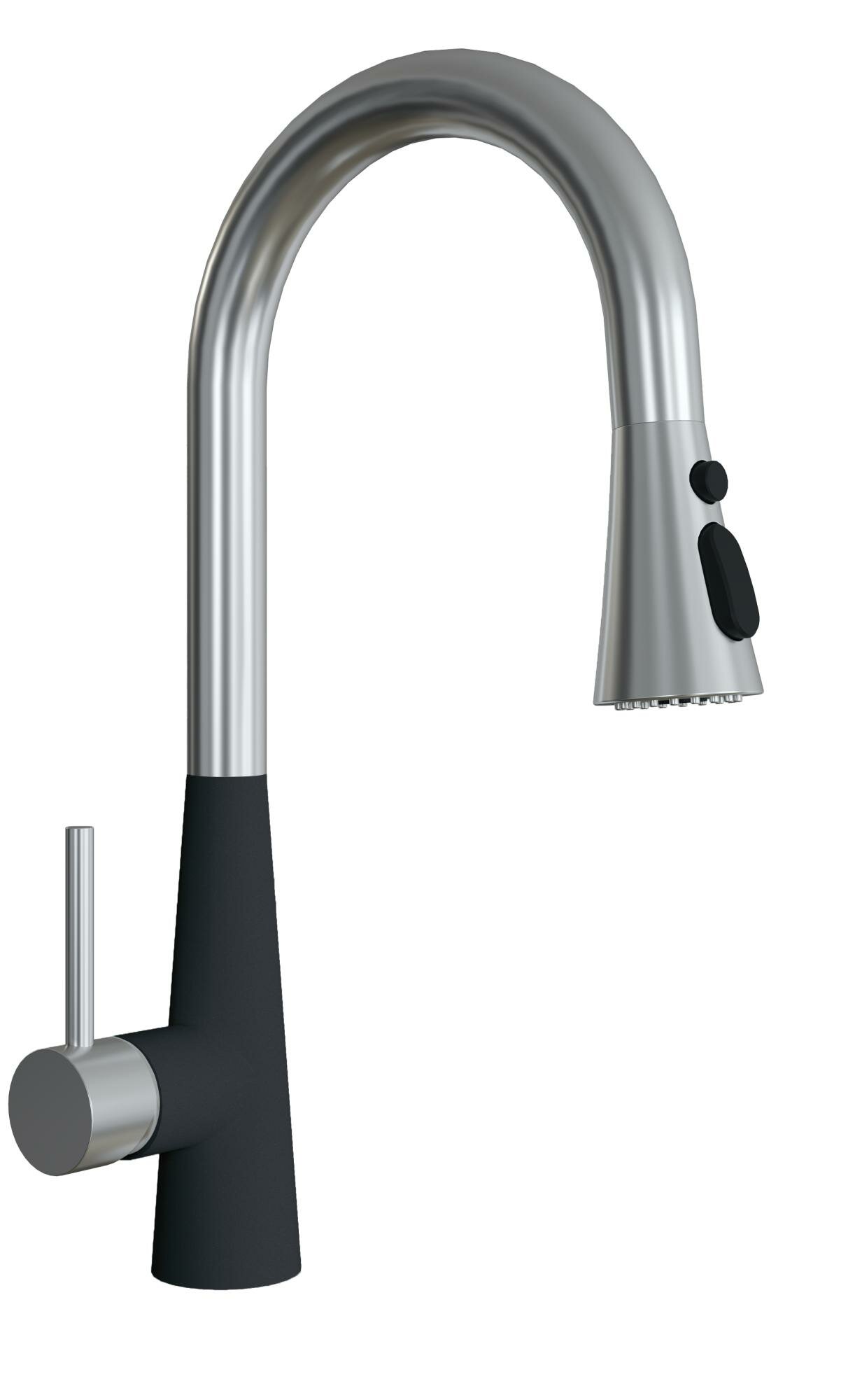 Смеситель для кухни FLORENTINA Вита PRO FL (313.29Н.1223.302) с выдвижным изливом, антрацит