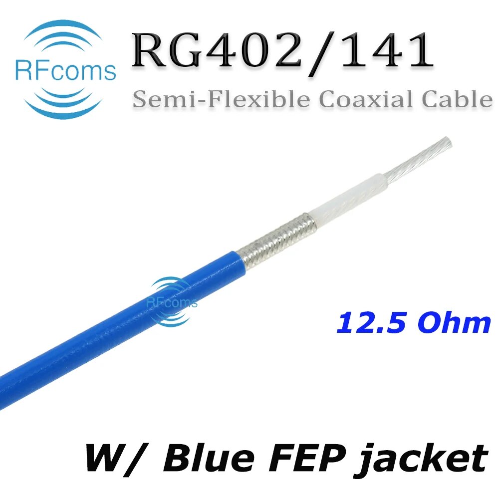RFCOMS RFS-141-FEP полугибкие коаксиальные кабели RG402 12.5ohm FEP Blue