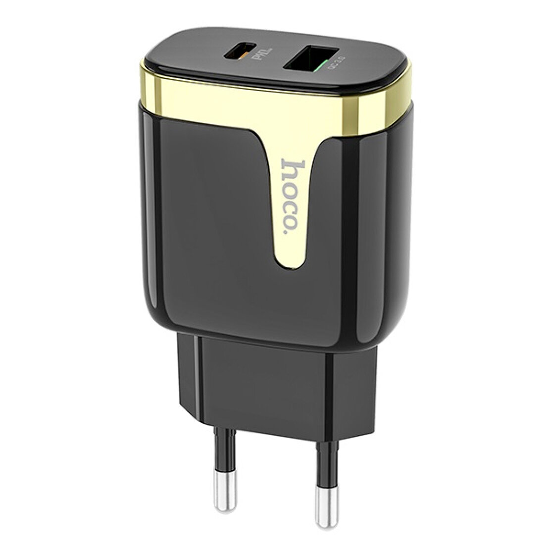 Сетевое зарядное устройство, 1 PD 18W + 1 USB 3.0 QC (C79A), HOCO, черный