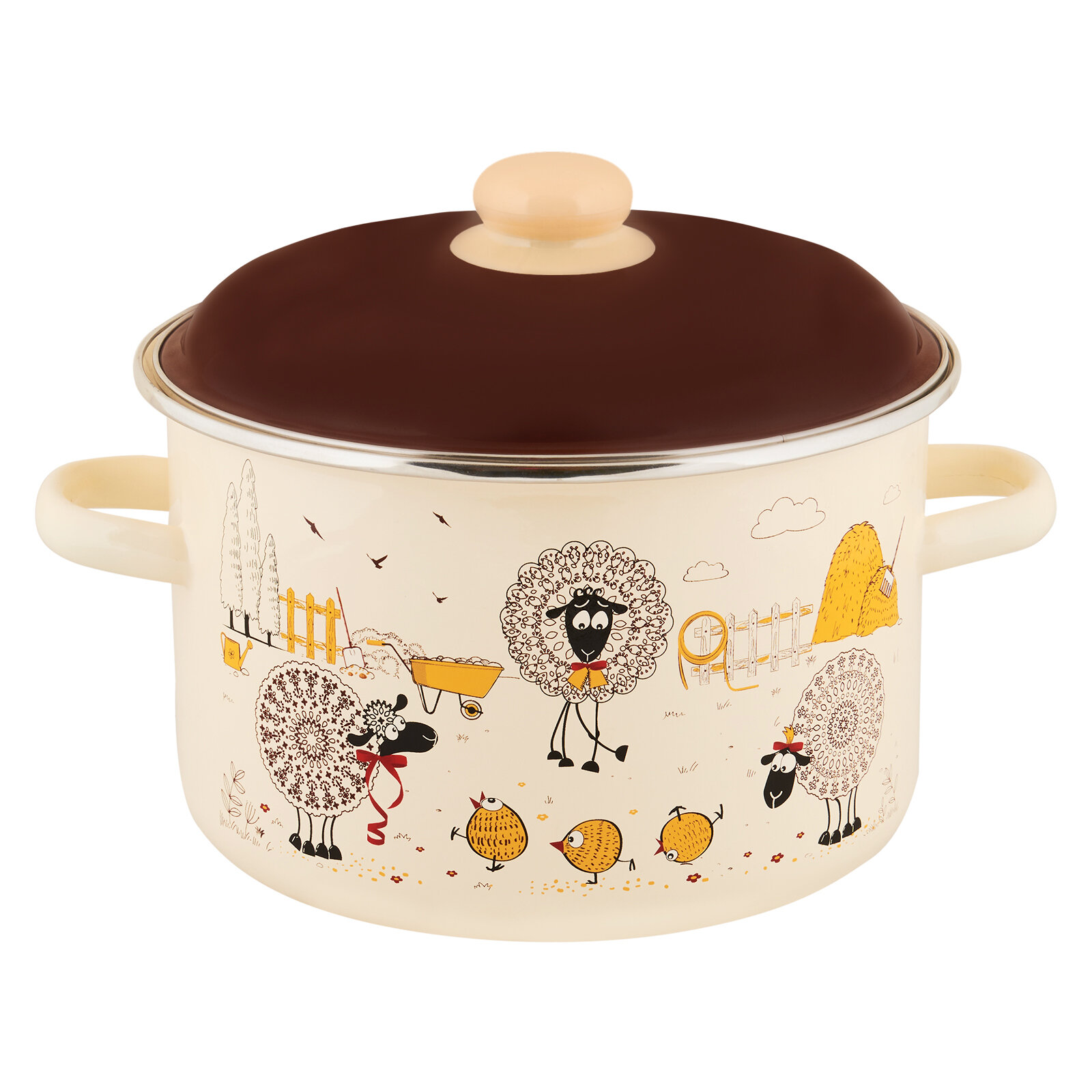 Кастрюля APPETITE 6RD221M Подворье эмал цил 5,5л