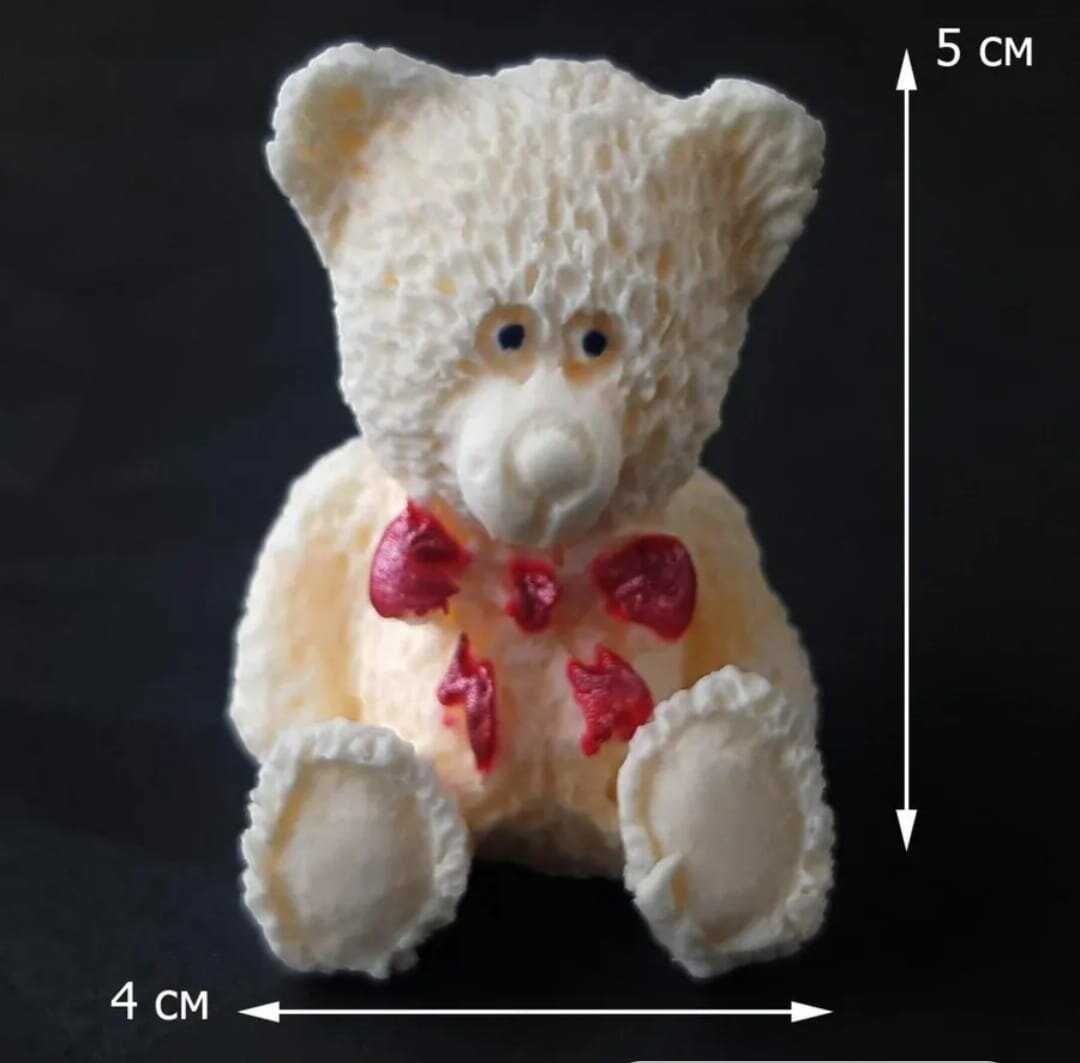 Статуэтка "Мишутка" из гипса раскраска от "Гон4арЪ " декор для дома, белый цвет. 5*4*3,5 см.