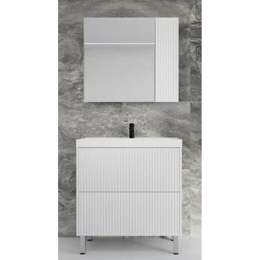 Комплект мебели Стокгольм 70 напольный, белый рифленый софт