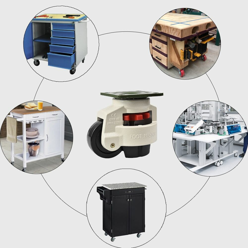 Колесики для мебели тяжелая,4шт,1000 кг грузоподъемность,360 градусов передвижения поворотные , колеса для мебели , для верстака, машины