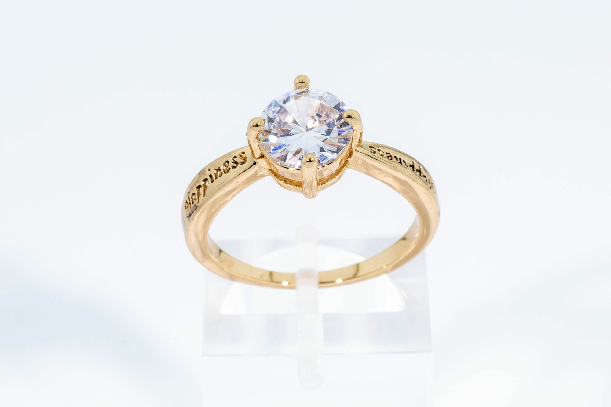 Кольцо обручальное, фианит, искусственный камень