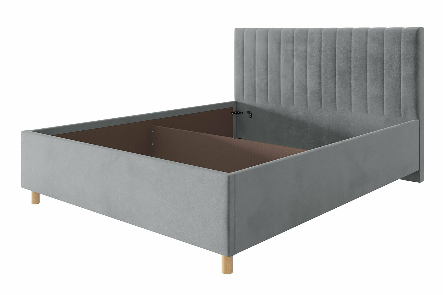 Каркас двуспальной кровати Garda, 140х200 см, тёмно-серый, без основания и подъемного механизма