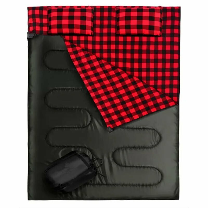 Двухместный спальный мешок, для туризма, кемпинга, на открытом воздухе, тёплый