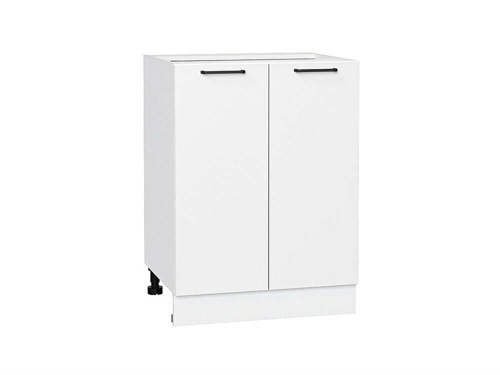 VVT Шкаф нижний с 2-мя дверцами Флэт Белый, White In 2S, 600 В*Ш*Г 816*600*478, фасад ЛДСП White In 2S, корпус Белый White In 2S
