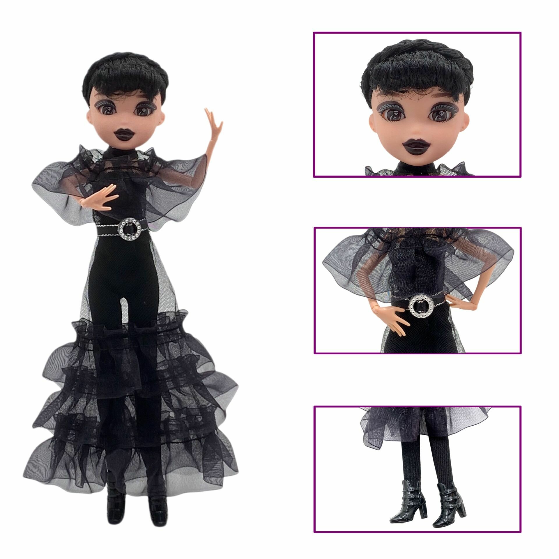 Dark Cherry Dreams - Готическая 9 подвижная шарнирная коллекционная кукла - PRETTY DOLL 26.5CM Мистический посланник, 3+ сертифицированный хранитель детского веселья и модной эстетики