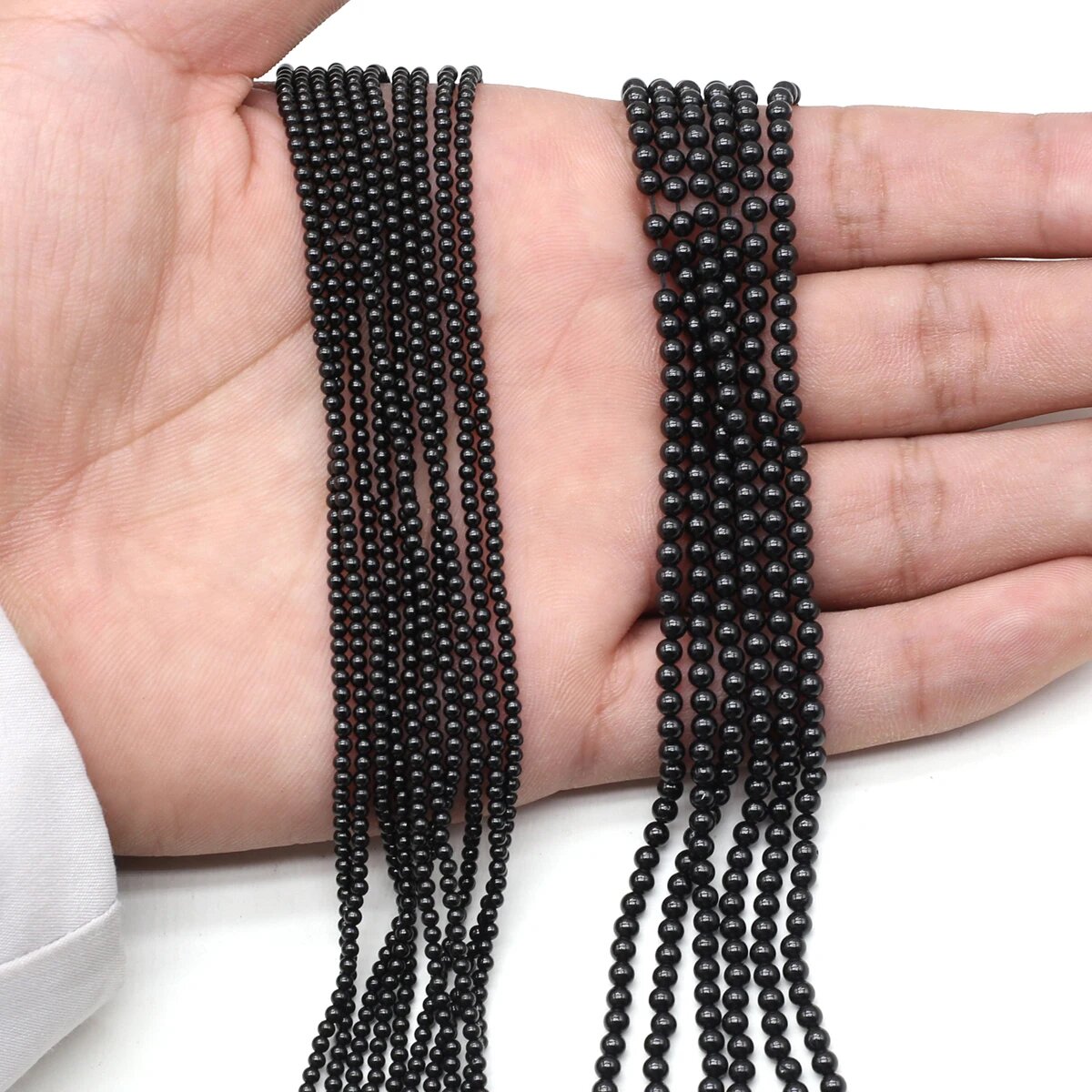 Черные бусины из агата 2/3 мм 2 мм