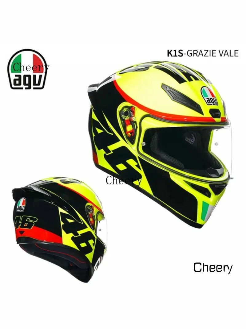 AGV K1S Мотоциклетный шлем черный-красный-светло-желтый M