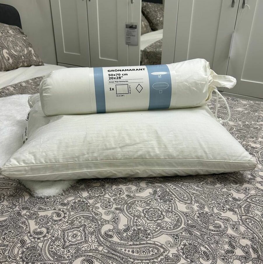 Подушка икеа грёнамарант низкая 50x70 см