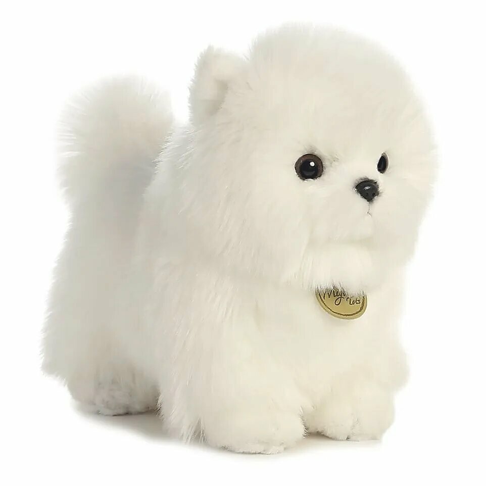 Мягкая игрушка Aurora F941, щенок шпица, искусственный мех, высота 20см