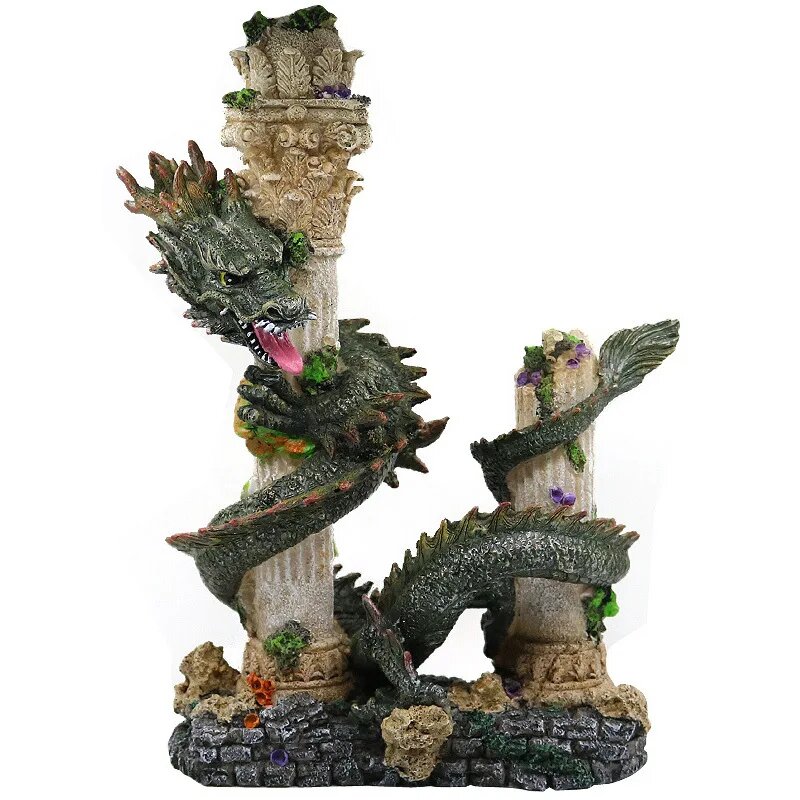 Украшение аквариума дракона, рокерские украшения, украшение мини-аквариума, рокерный камень, аксессуары для аквариума из смолы, Dragon