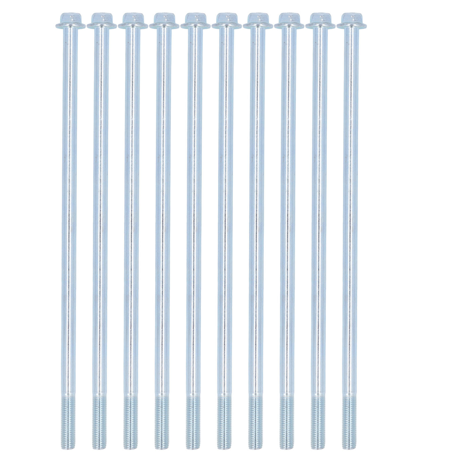 10 шт. болтов с полурезьбой, изготовленных из высококачественной углеродистой стали, прочные, удлиненные, с шестигранной головкой, размер 10x285.