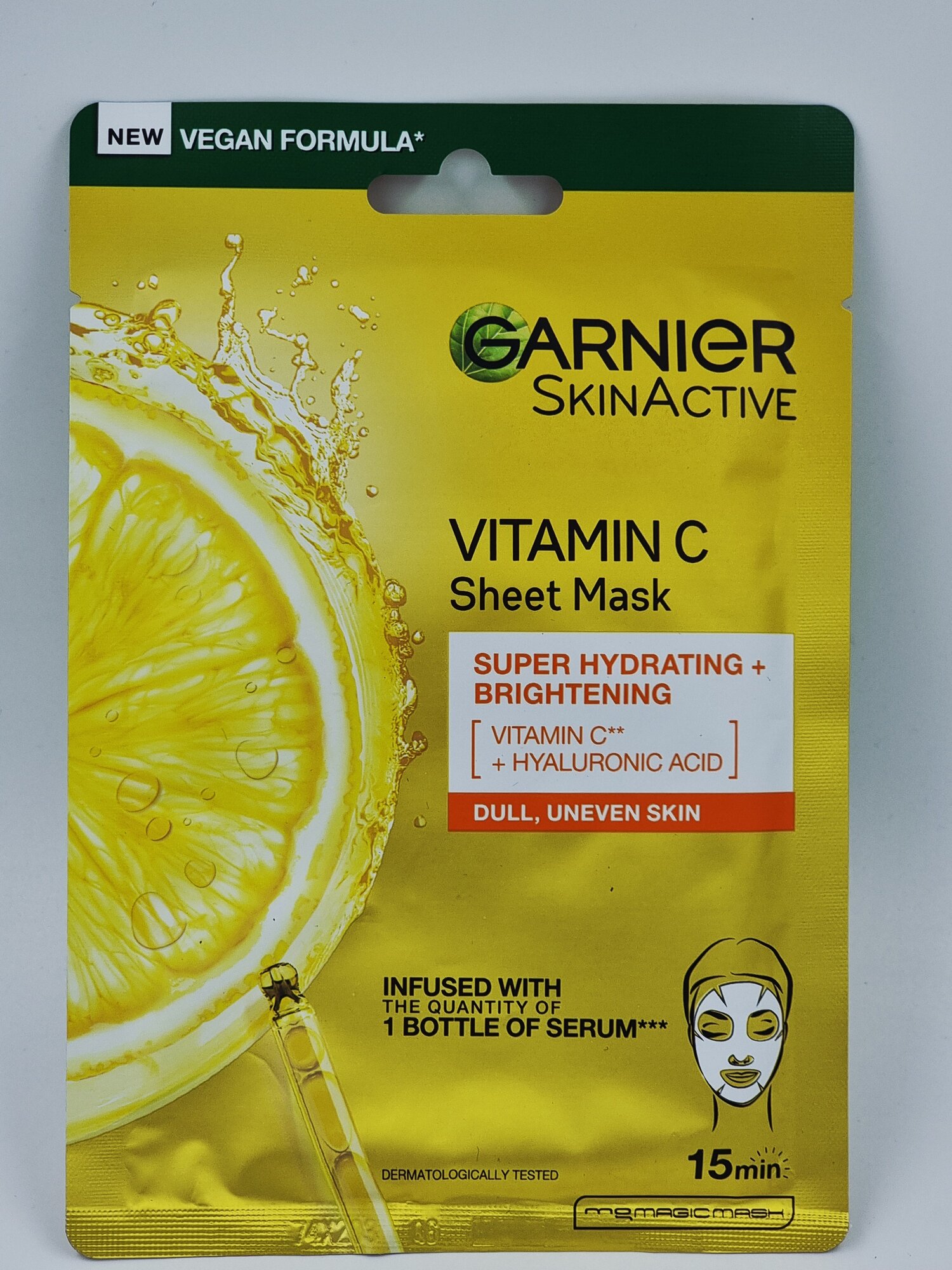 Тканевая маска Garnier, с витамином C, для всех типов кожи, 28 г
