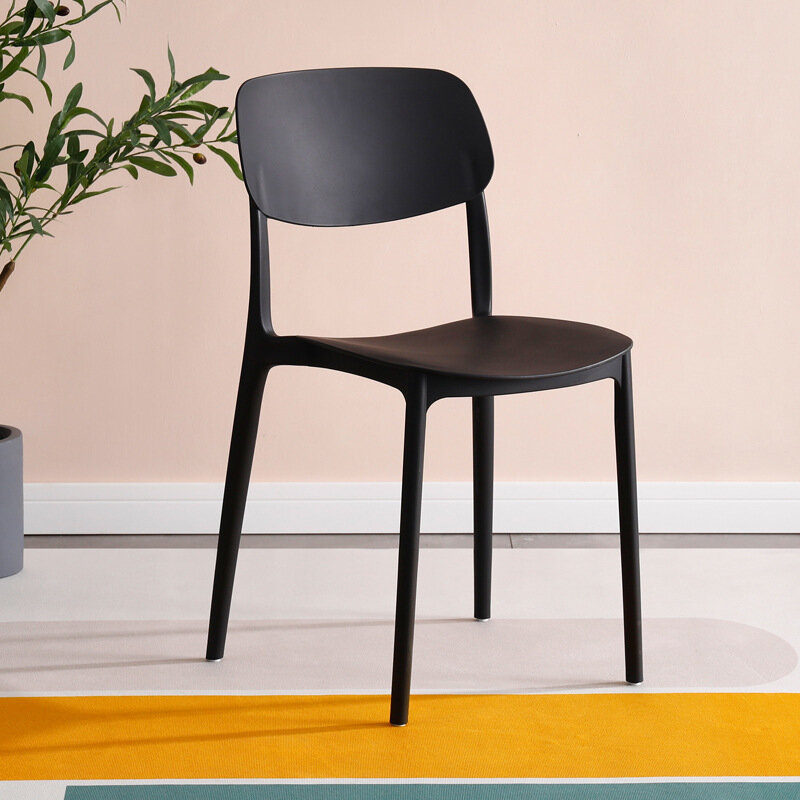Обеденный стул, утолщенный стул, штабелируемый скандинавский обеденный стол и стул, дизайнерский креативный табурет со спинкой
