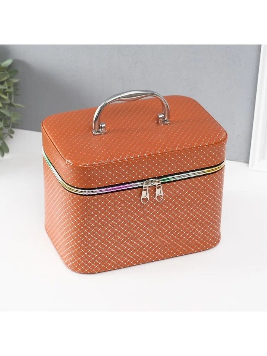 Стильные кожзамовые шкатулки с зеркалом – комплект из 3 шт.