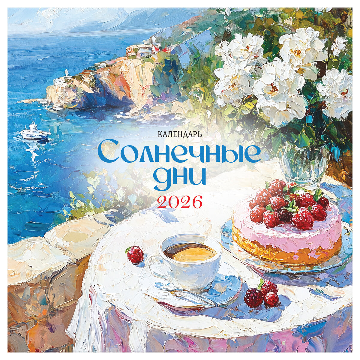 Календарь 2026 1-блочный 290х290мм Скрепка 12л Солнечные дни BG 381017