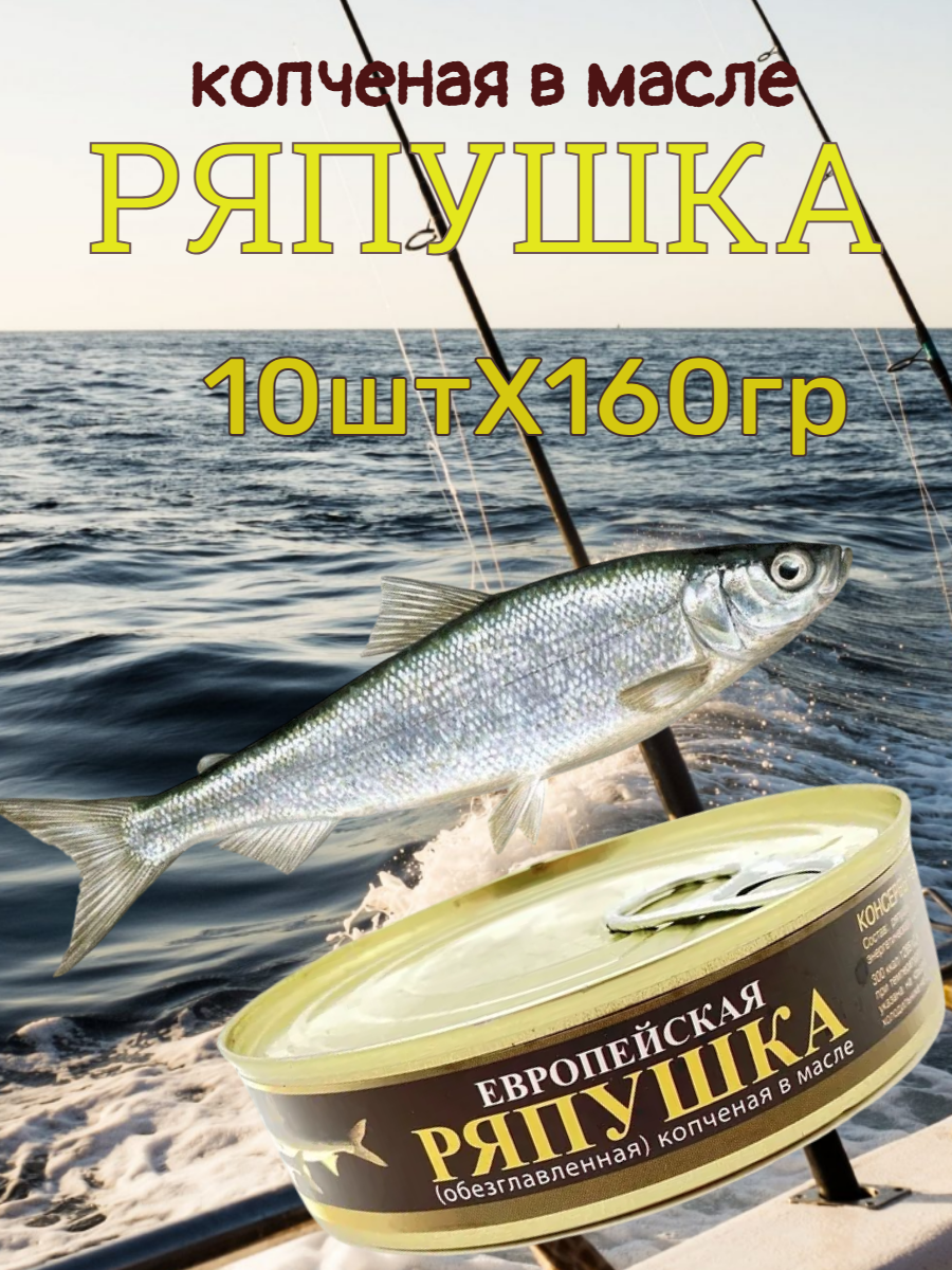 Ряпушка европейская, копченая в масле, Ладожская рыбная компания, 10 X 160 гр.