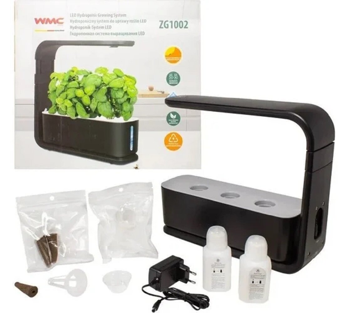 Гидропонная система выращивания с фитолампой (60LED,15W,3ячейки) WMC TOOLS