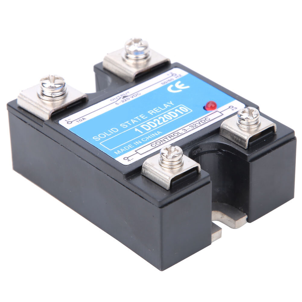 Твердотельное реле постоянного тока Вход твердотельного реле постоянного тока 3–32 В постоянного тока Нагрузка 5–220 В постоянного тока Реле управления (10 А)