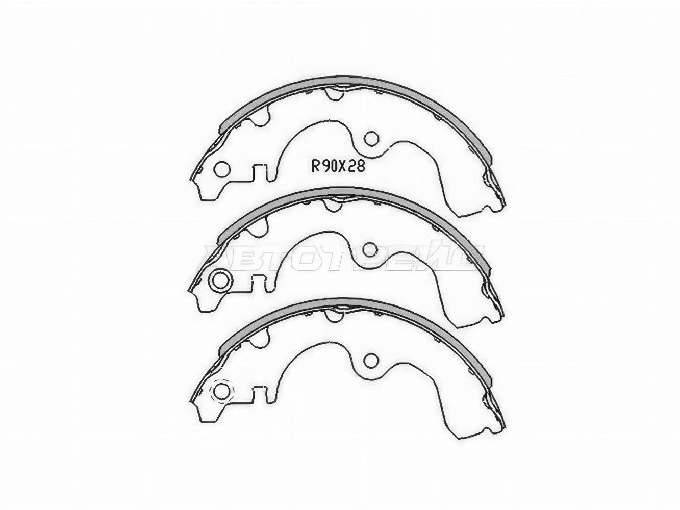 Тормозные колодки барабанные задние для Тойота Королла, Пасео, Солуна, Терсел арт ST0449510120 SAT
