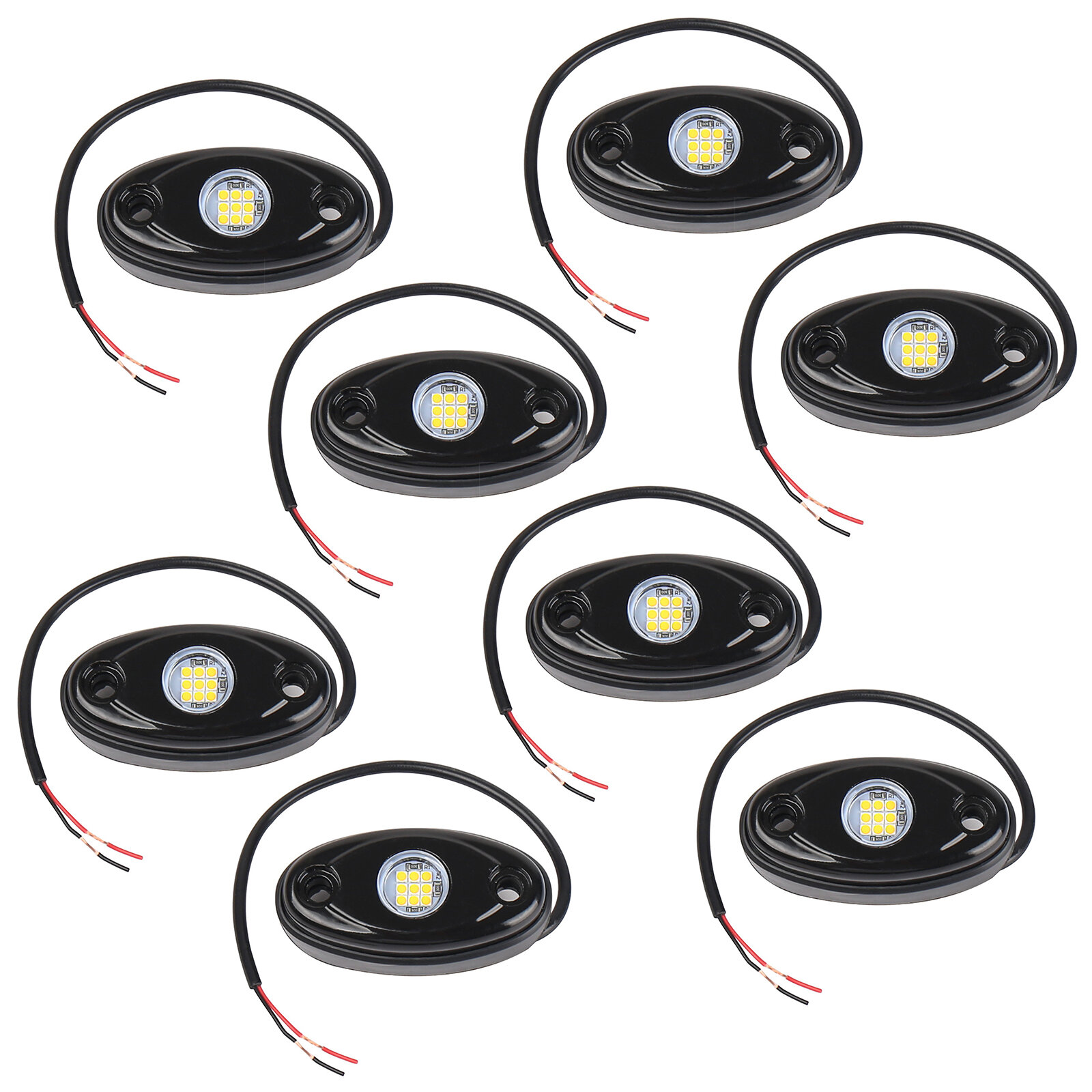 8 упаковок светодиодных камерных светодиодных ламп для грузовиков IP67 водонепроницаемые под днищем колесных арок внешние внутренние свет для автомобиля грузовика пикапов мотоцикла лодки, модель OL-1903R, мощность 9Вт, напряжение 10~14В, срок службы
