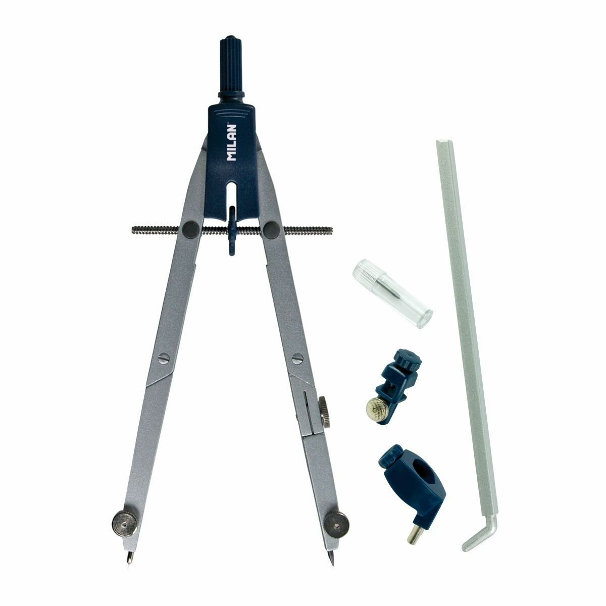 Циркуль MILAN, металлический, автоматический, в пластиковом пенале